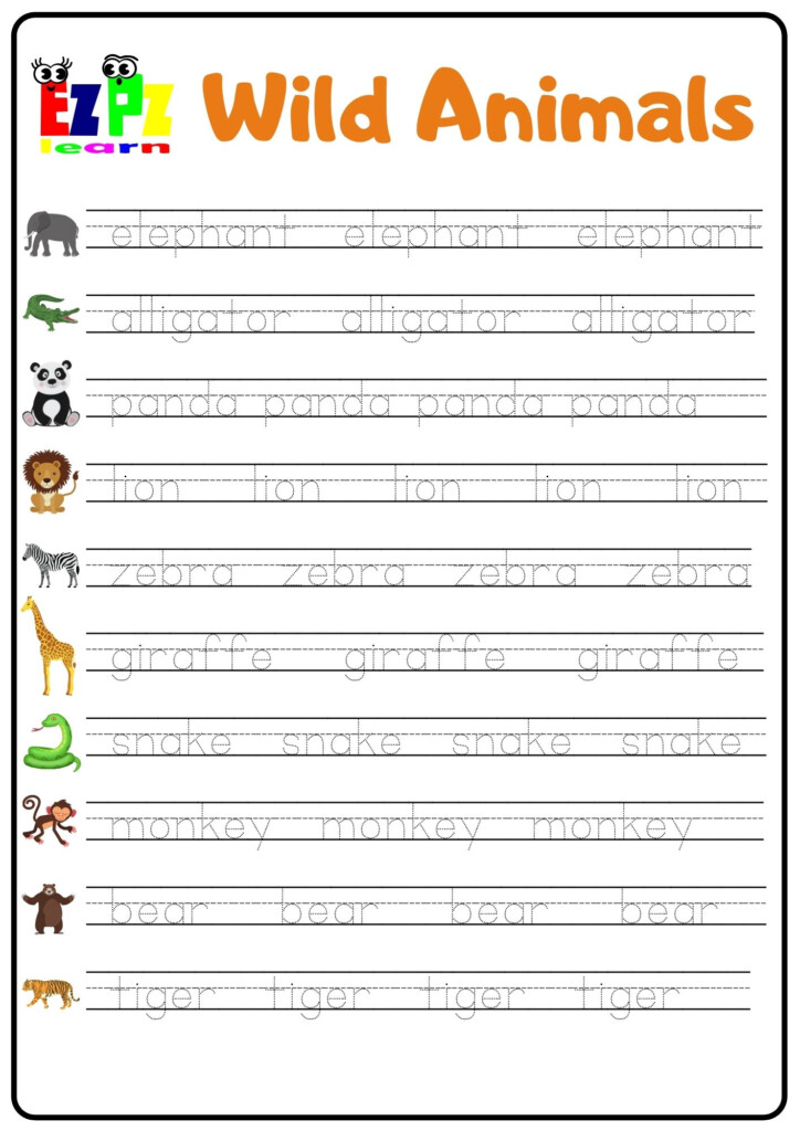 Tracing Animals Names - Name Tracing Generator Tracing Animals Names - Name Tracing Generator
